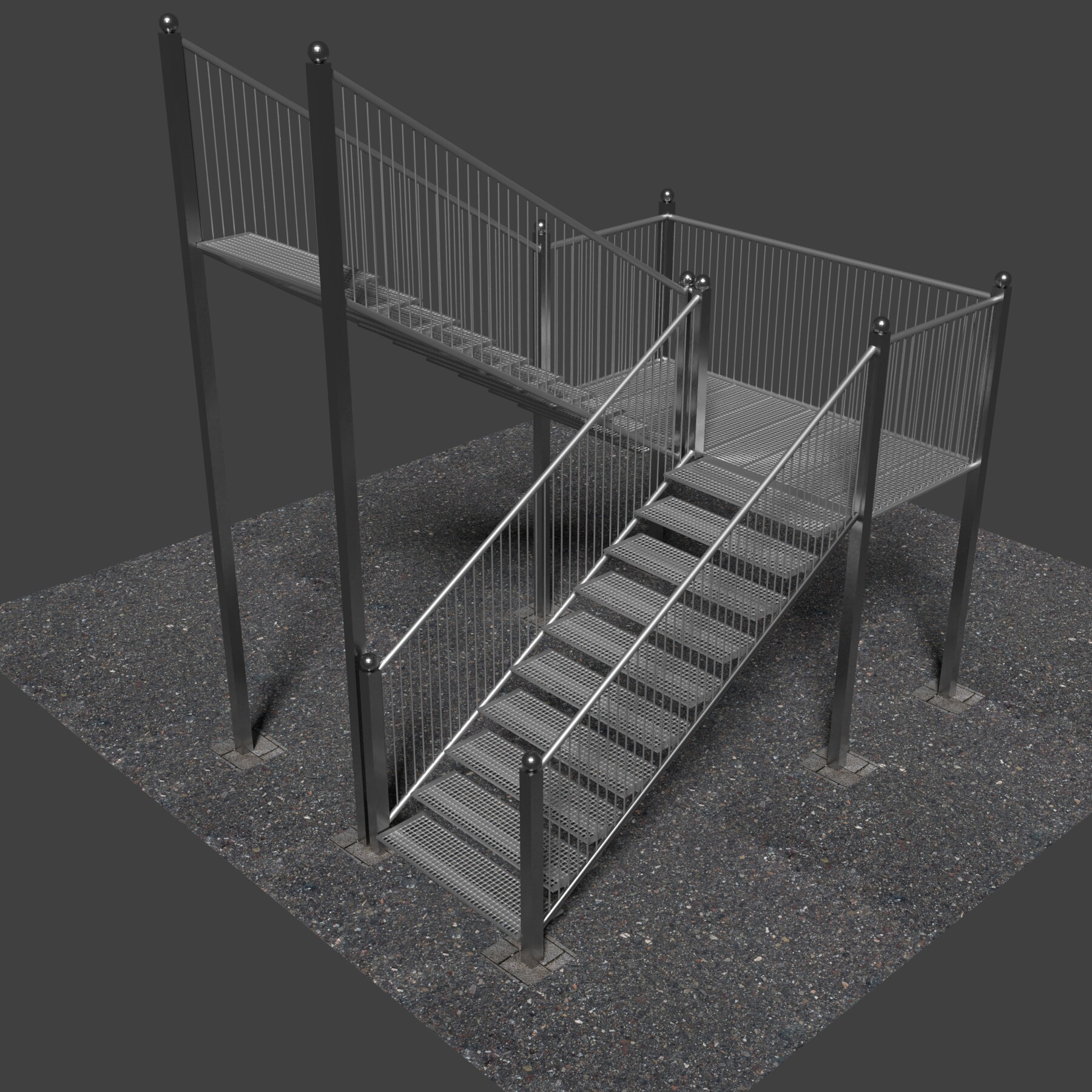 ArtStation - Metal Stairs 3D-Model | Game Assets