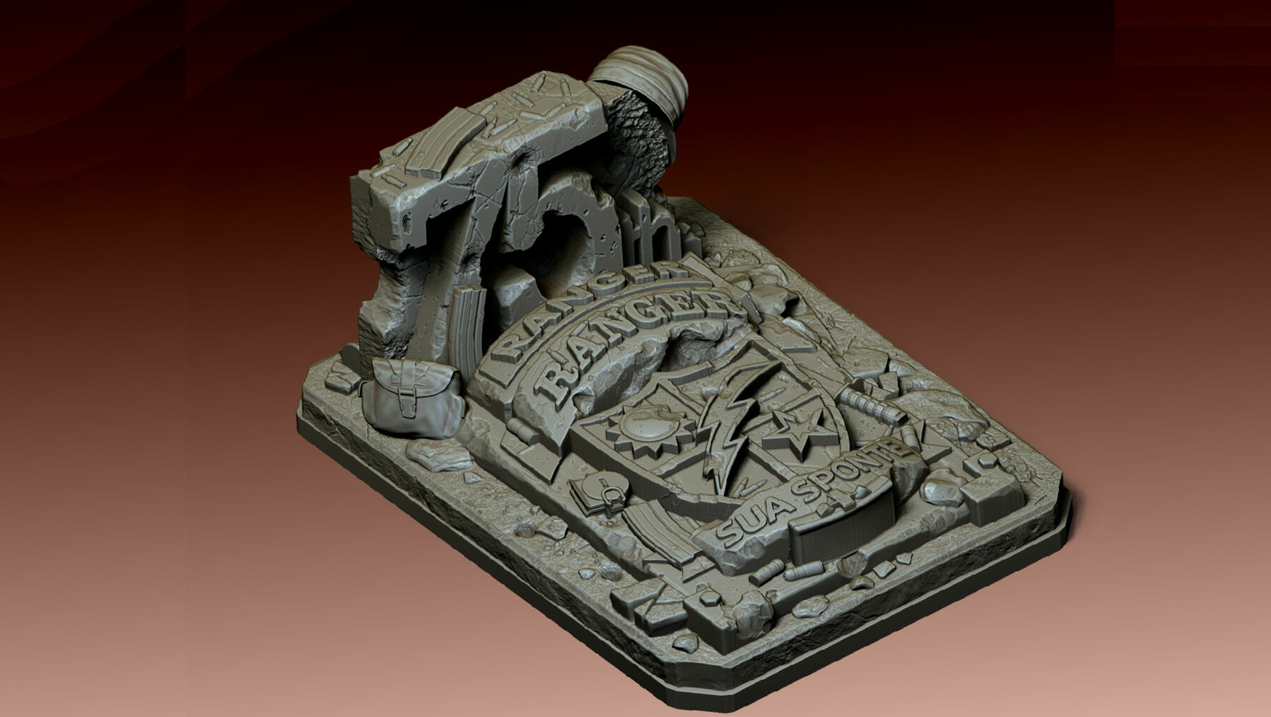 ArtStation - Army 75th Rangers Plaque for 3D Print | Resources