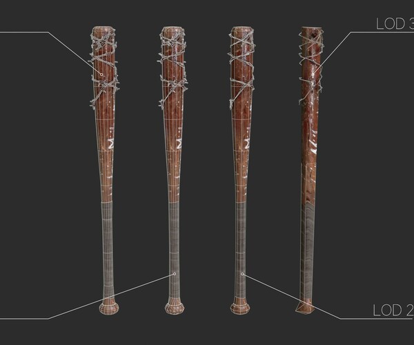 ArtStation - Baseball Bats Assets 01 | Game Assets