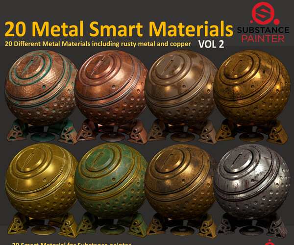 ArtStation - 20 Metal Smart Material - Vol 2 | Resources
