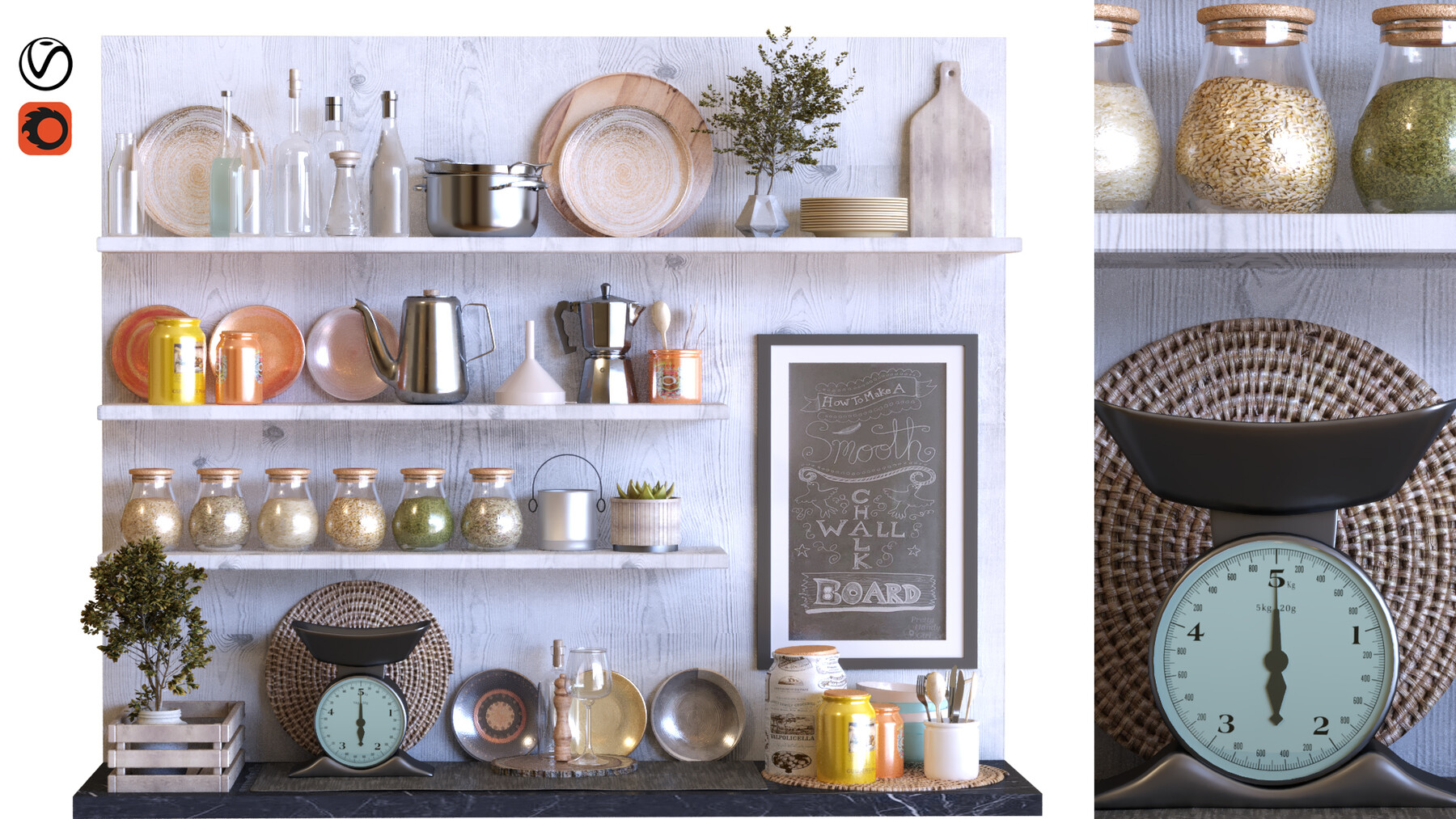 ArtStation - kitchen decor set 003 | Resources