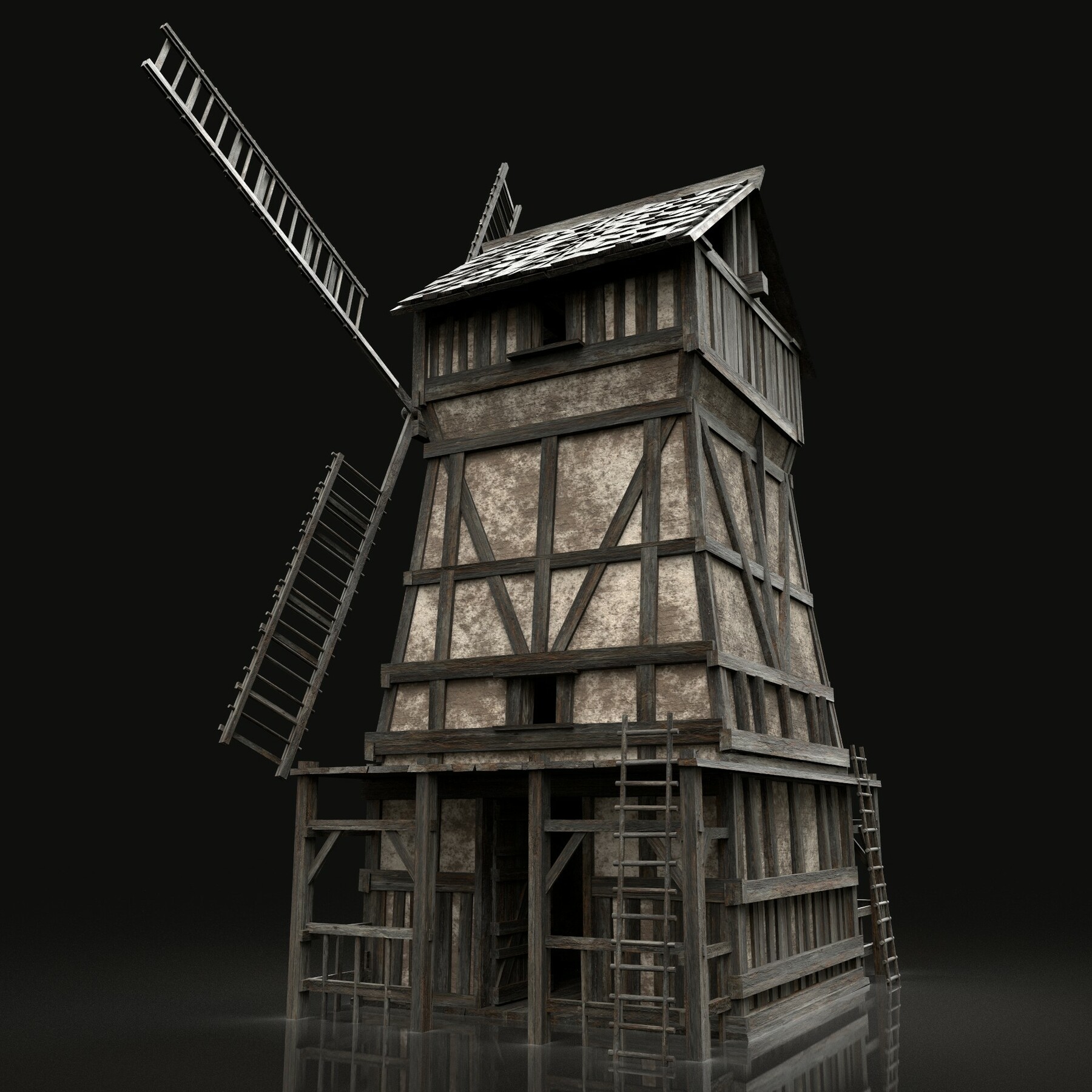 ArtStation - ENTERABLE AAA NEXT GEN MEDIEVAL CITY TOWN GRANARY WINDMILL ...