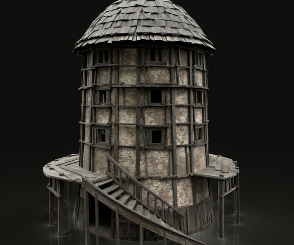 ArtStation - ENTERABLE HIGH TOWER WATCHTOWER COLLECTION BUILDINGS ...