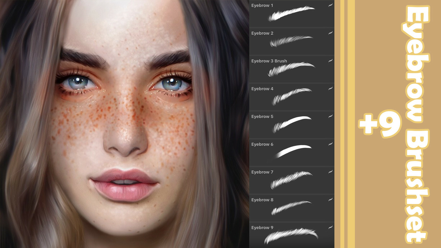 ArtStation - 3 in 1 Pack Procreate Eyelash & Eyebrow Brushes. Procreate ...