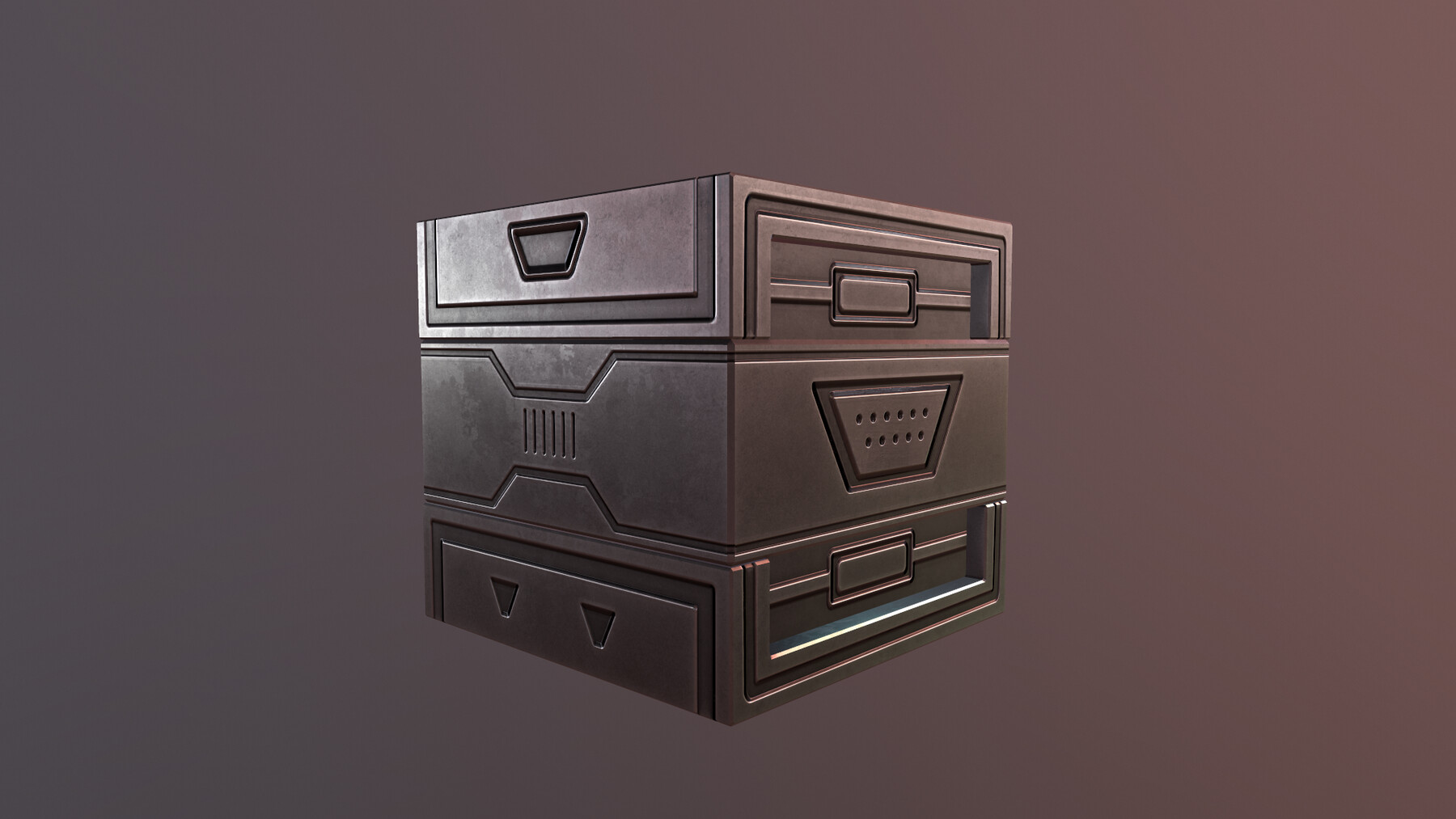 ArtStation - Sci Fi Metal Crate Low-poly 3D model | Game Assets