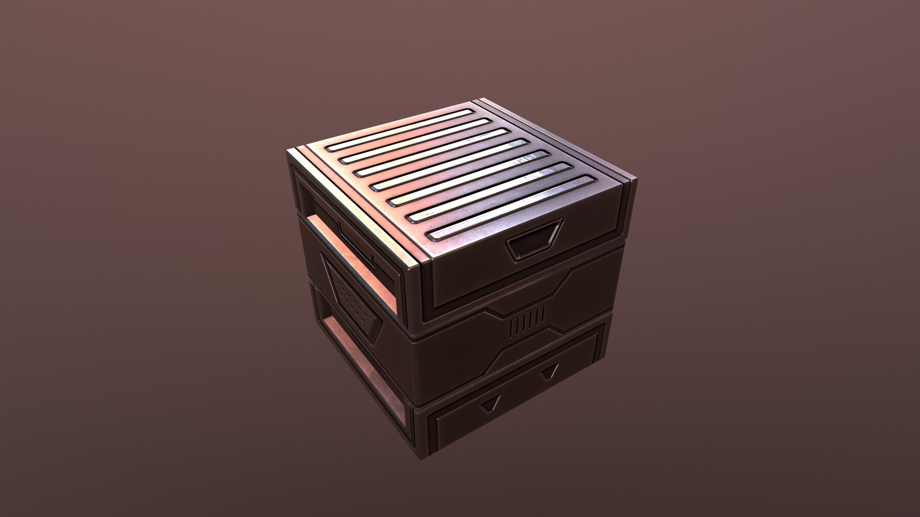 ArtStation - Sci Fi Metal Crate Low-poly 3D model | Game Assets