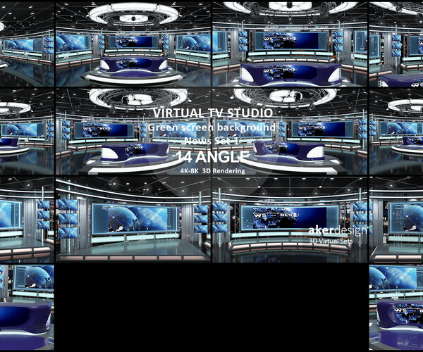 ArtStation - Virtual TV Studio Collection Vol 7 - 4 PCS DESIGN | Resources