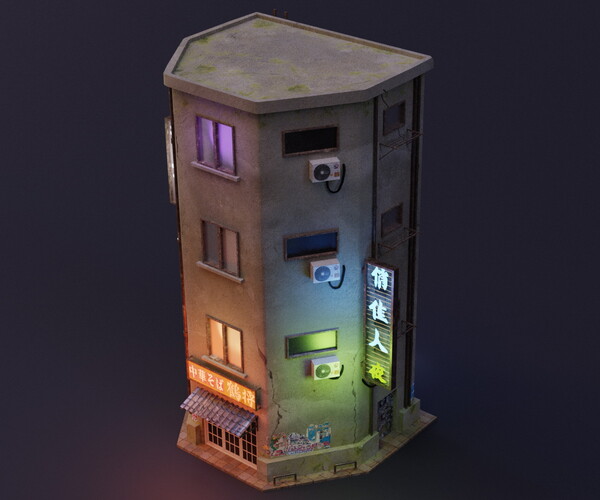 ArtStation - Cyberpunk Buildings Pack And Scene | Game Assets
