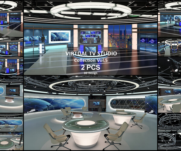 ArtStation - Virtual TV Studio Collection Vol 5 - 2 PCS DESIGN | Resources