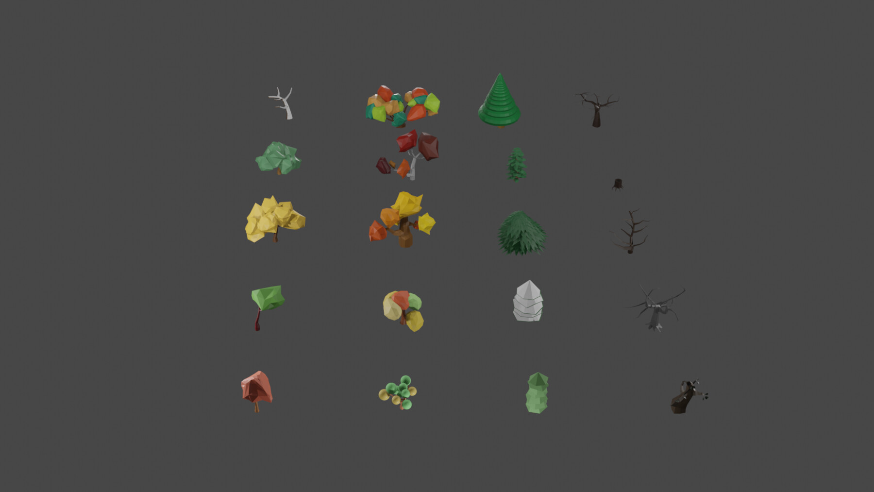 ArtStation - Low poly tree collection - 20 pieces | Game Assets