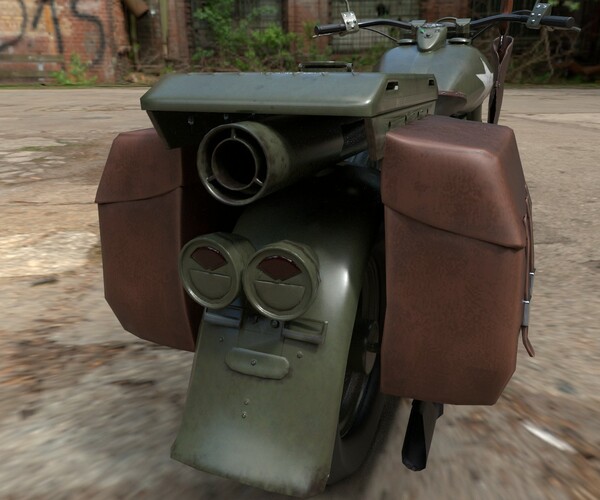 ArtStation - Motorcycle Custom Military HD | Game Assets