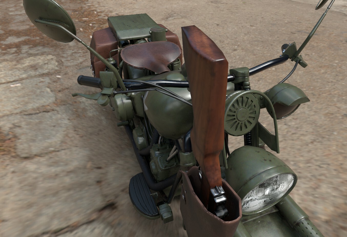 ArtStation - Motorcycle Custom Military HD | Game Assets