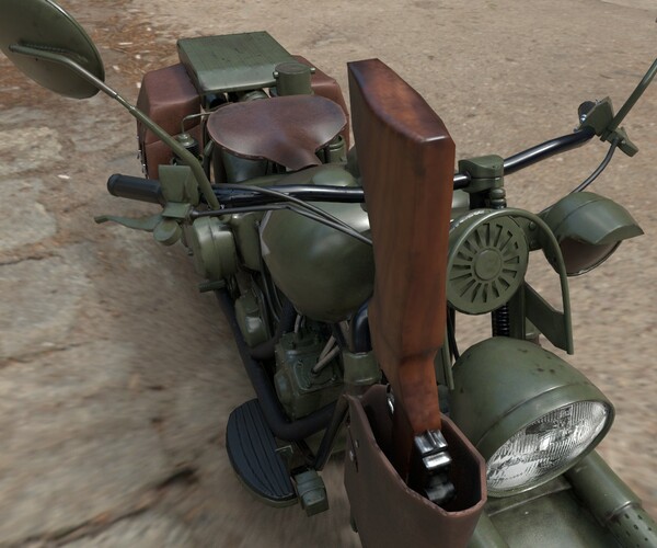 ArtStation - Motorcycle Custom Military HD | Game Assets