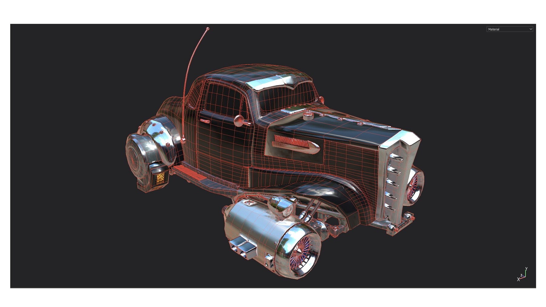ArtStation - Futuristic Vintage Car Game Ready | Game Assets