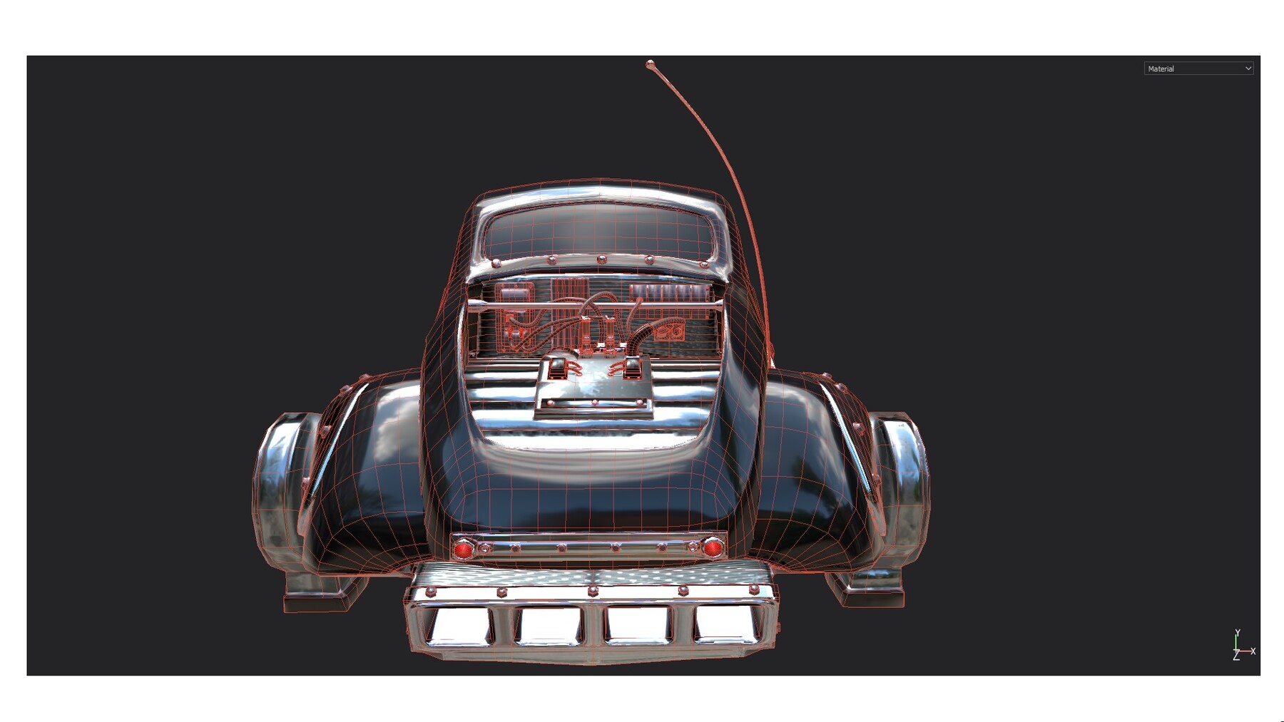 ArtStation - Futuristic Vintage Car Game Ready | Game Assets