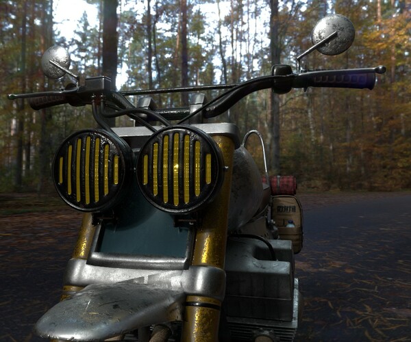 ArtStation - Survivor Motorcycle Post Apocalyptic Game Ready | Game Assets