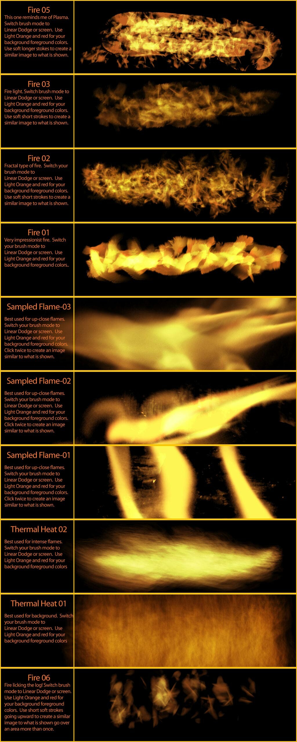 ArtStation - Photoshop Fire Brushes by Suztv | Brushes