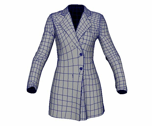 ArtStation - Female Coat cloth for Game, animation with low poly | Game ...