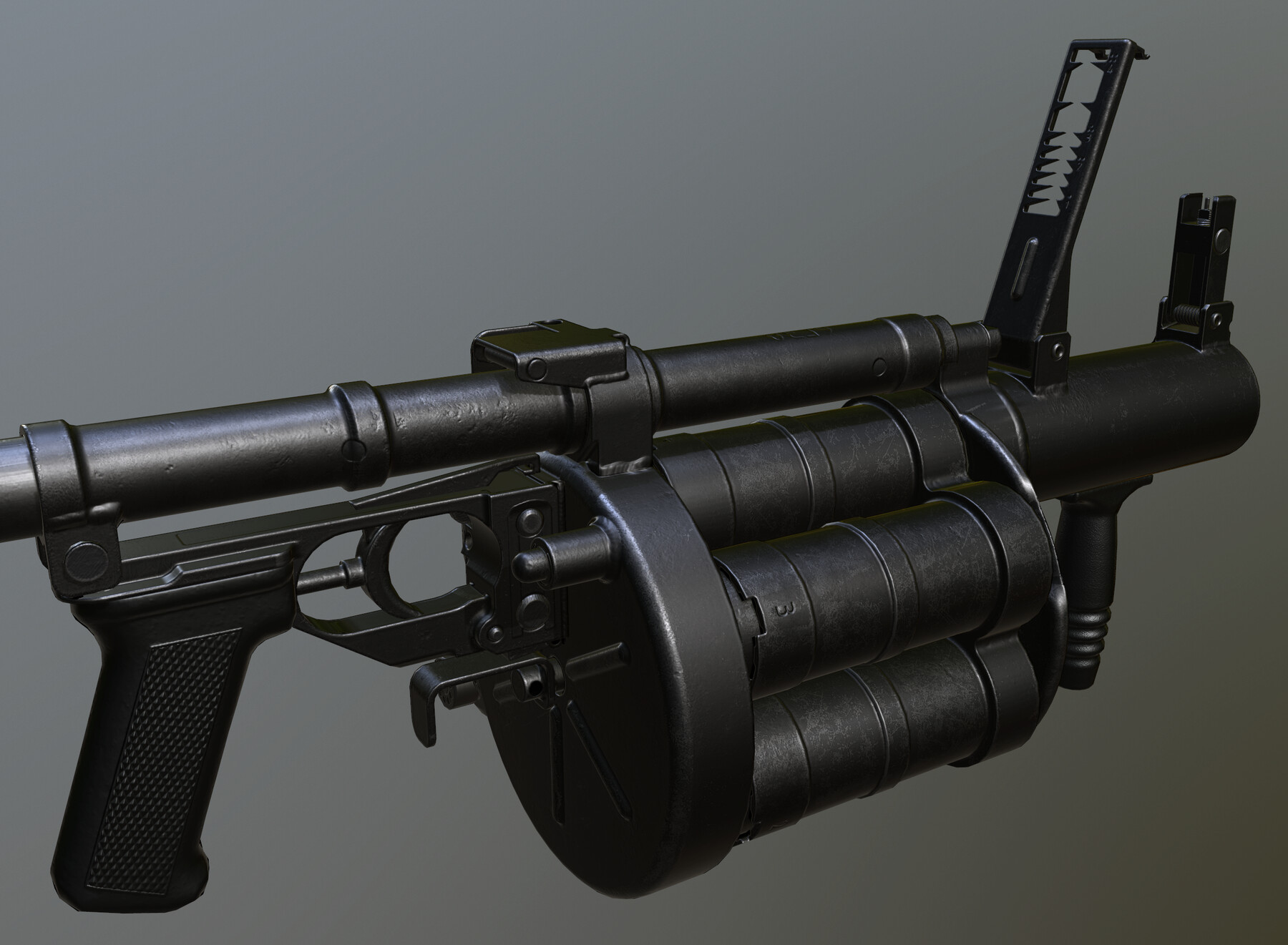 ArtStation - RG-6 Russian revolver type grenade launcher( Game-ready ...