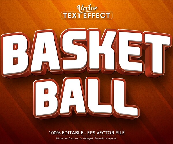ArtStation - Basketball text, cartoon style editable text effect | Artworks