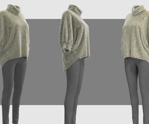 ArtStation - Women's Sweater. Marvelous Designer Clo3d project + FBX ...