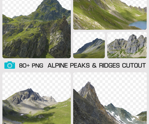 ArtStation - ALPINE PEAKS & RIDGES CUTOUT - Photo reference pack - 80 ...