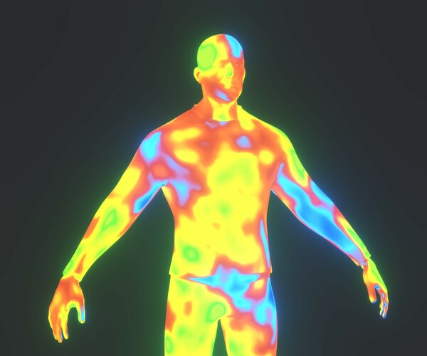 ArtStation - Human Thermal Image Heatmap Male 3D Model | Game Assets