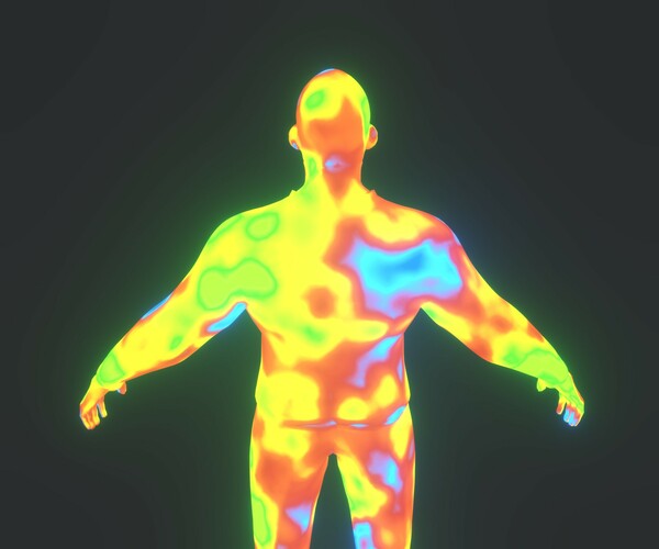 ArtStation - Human Thermal Image Heatmap Male 3D Model | Game Assets