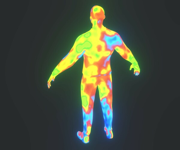 ArtStation - Human Thermal Image Heatmap Male 3D Model | Game Assets