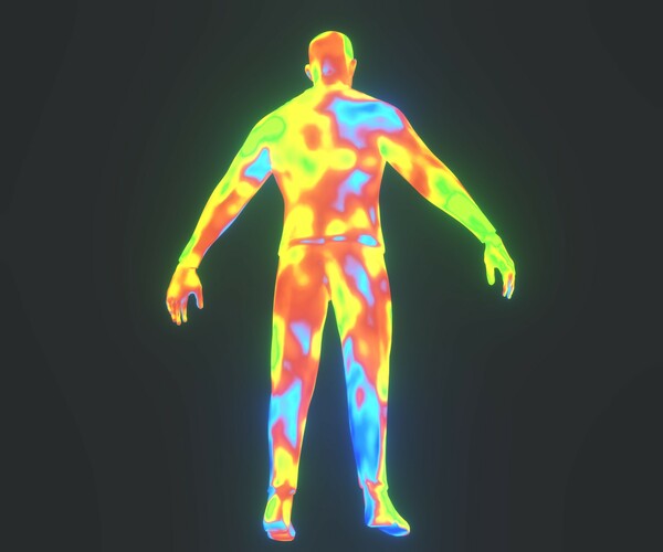 ArtStation - Human Thermal Image Heatmap Male 3D Model | Game Assets
