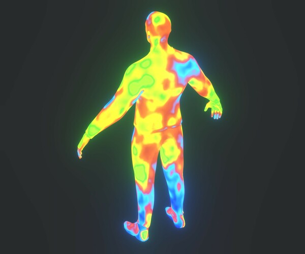 ArtStation - Human Thermal Image Heatmap Male 3D Model | Game Assets