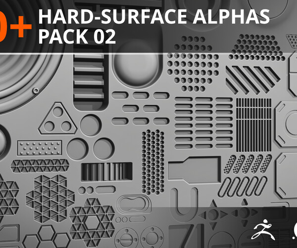 ArtStation - 100+ Hard-Surface Alphas - Pack 02 | Brushes