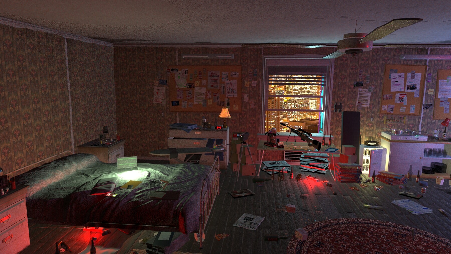 ArtStation - Sniper Room Interior bedroom | Game Assets