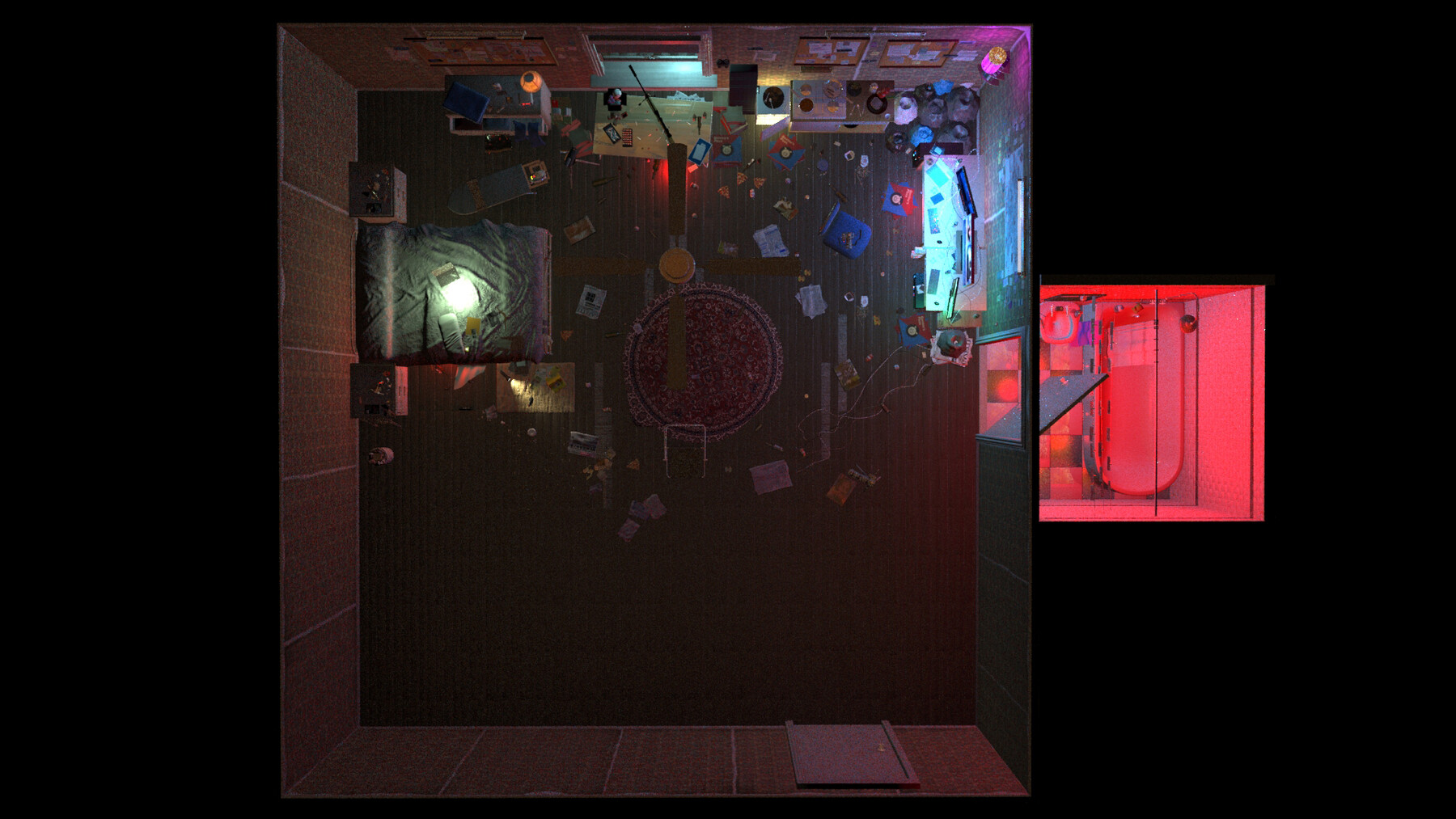 ArtStation - Sniper Room Interior bedroom | Game Assets