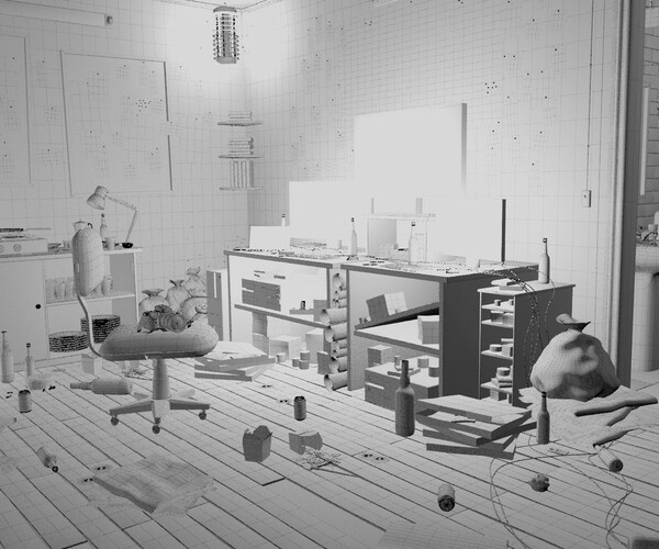 ArtStation - Sniper Room Interior bedroom | Game Assets