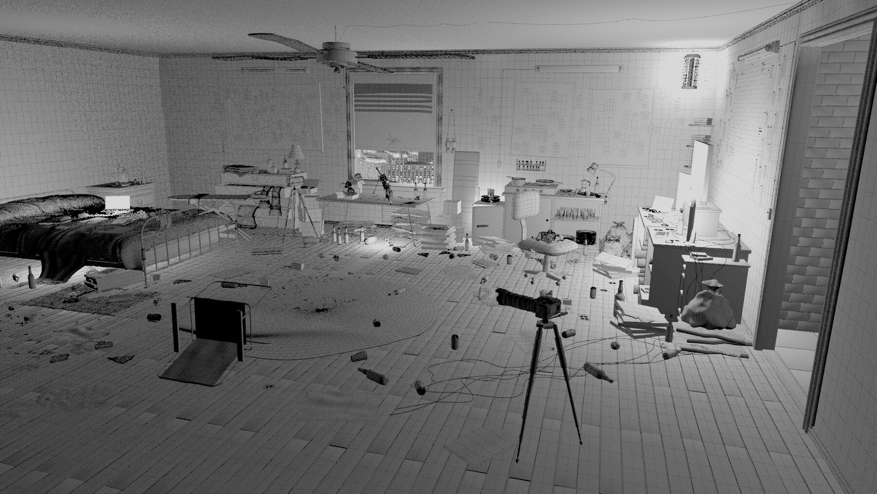 ArtStation - Sniper Room Interior bedroom | Game Assets