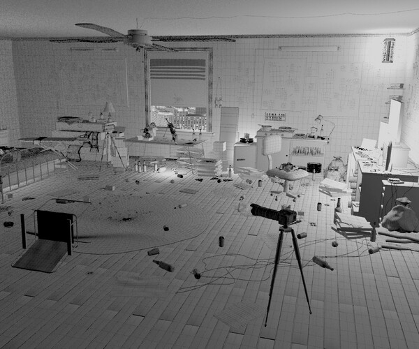 ArtStation - Sniper Room Interior bedroom | Game Assets