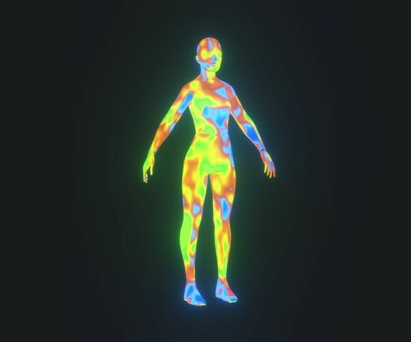 ArtStation - Human Thermal Image Heatmap Female 3D Model | Game Assets