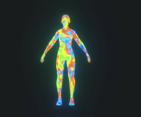 ArtStation - Human Thermal Image Heatmap Female 3D Model | Game Assets