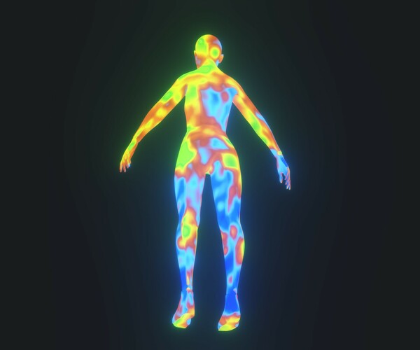 ArtStation - Human Thermal Image Heatmap Female 3D Model | Game Assets