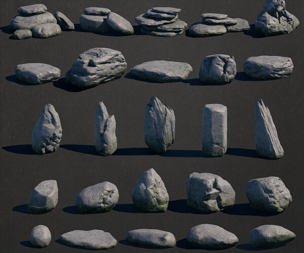 ArtStation - 50 Rock and Stone Asset by Turboowl | Resources
