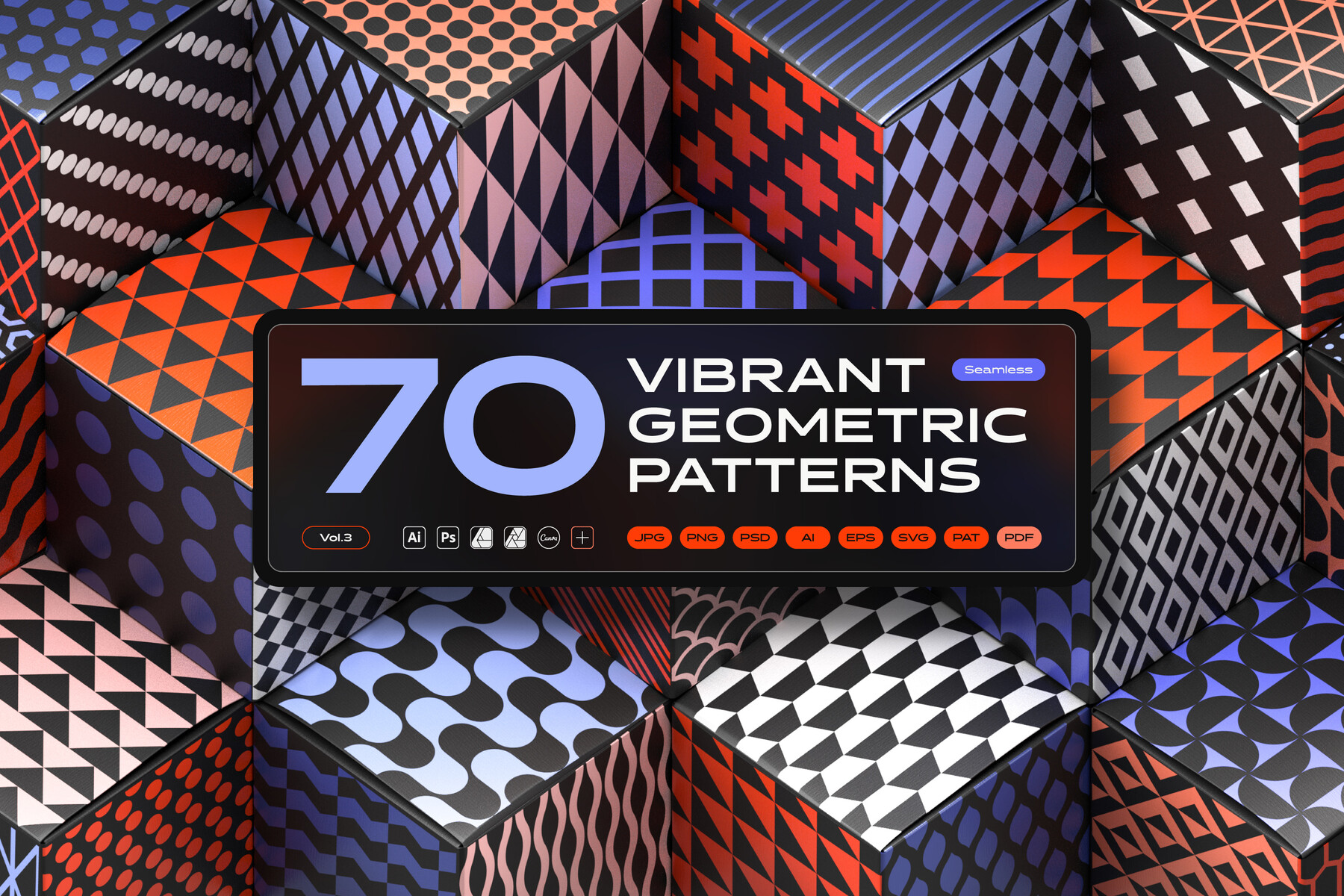 ArtStation - Vibrant Geometric Seamless Patterns Collection | Artworks