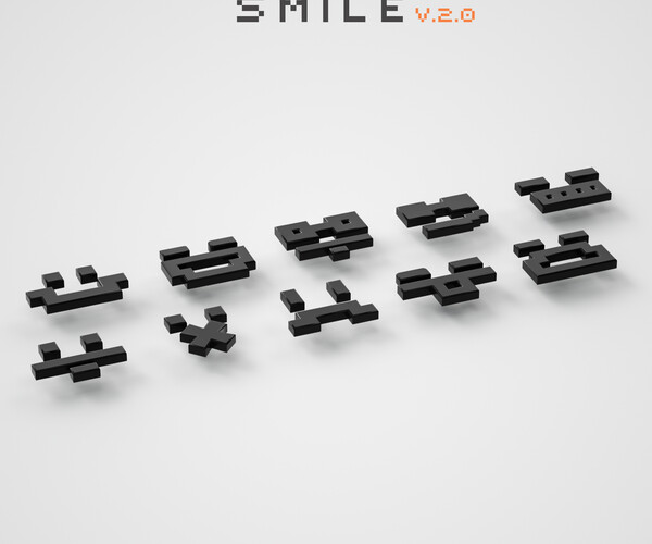 ArtStation - 3D 8 bit smile pixel pack | Resources