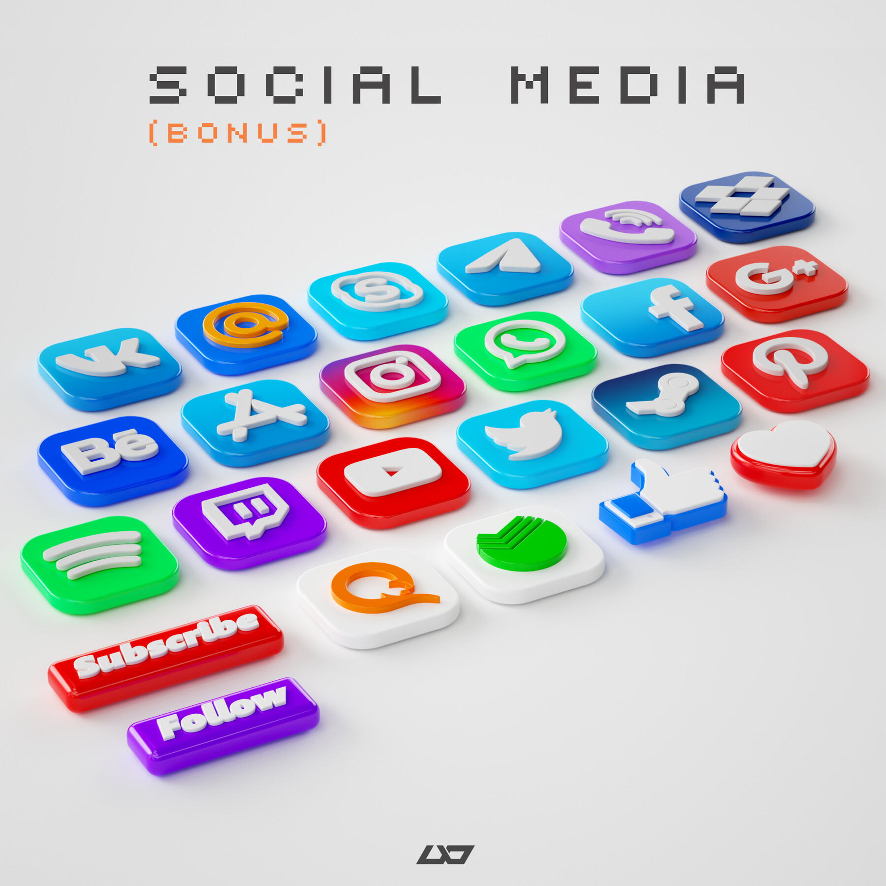 ArtStation - 3D 8 bit smile pixel pack | Resources