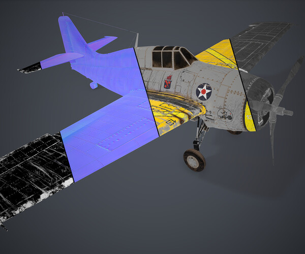 ArtStation - Grumman F4F 3 Wildcat Game Ready Asset. | Game Assets