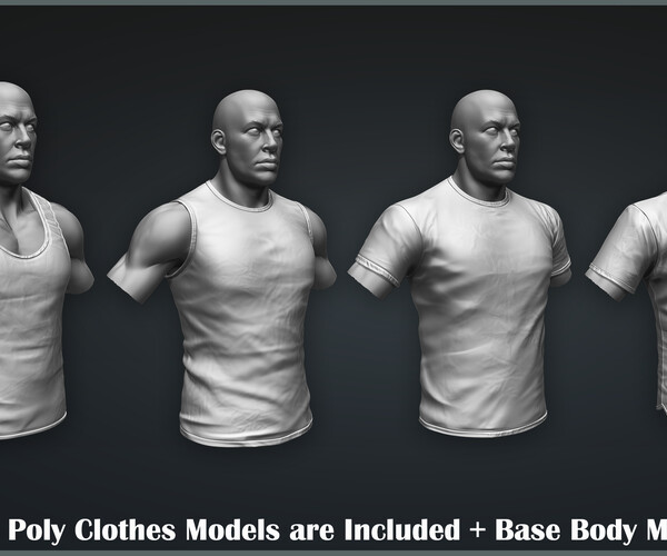 ArtStation - 10 Clothes Base mesh + 4 High Poly Clothes Models | Resources