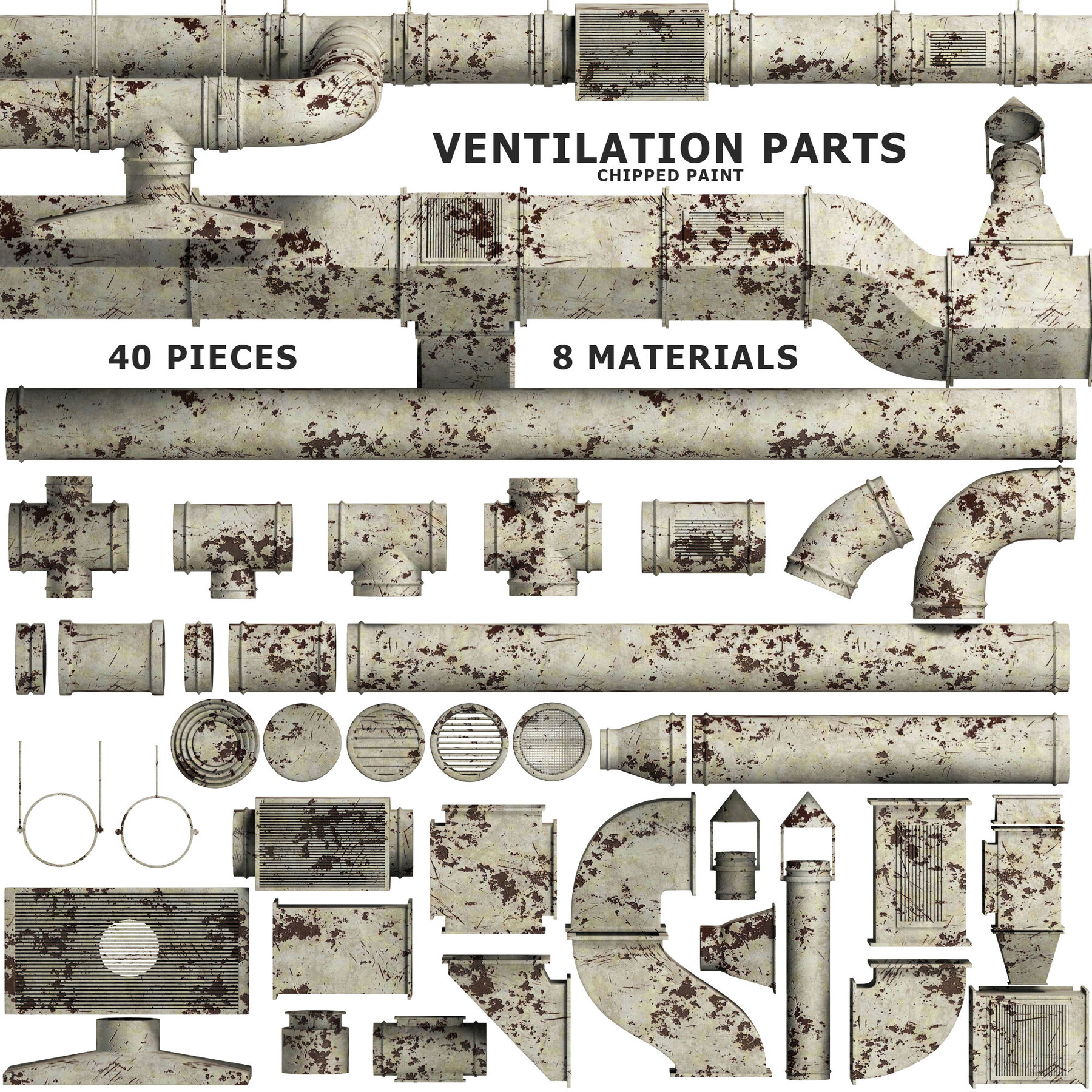 ArtStation - Parts Ventilation System Set 01 | Game Assets