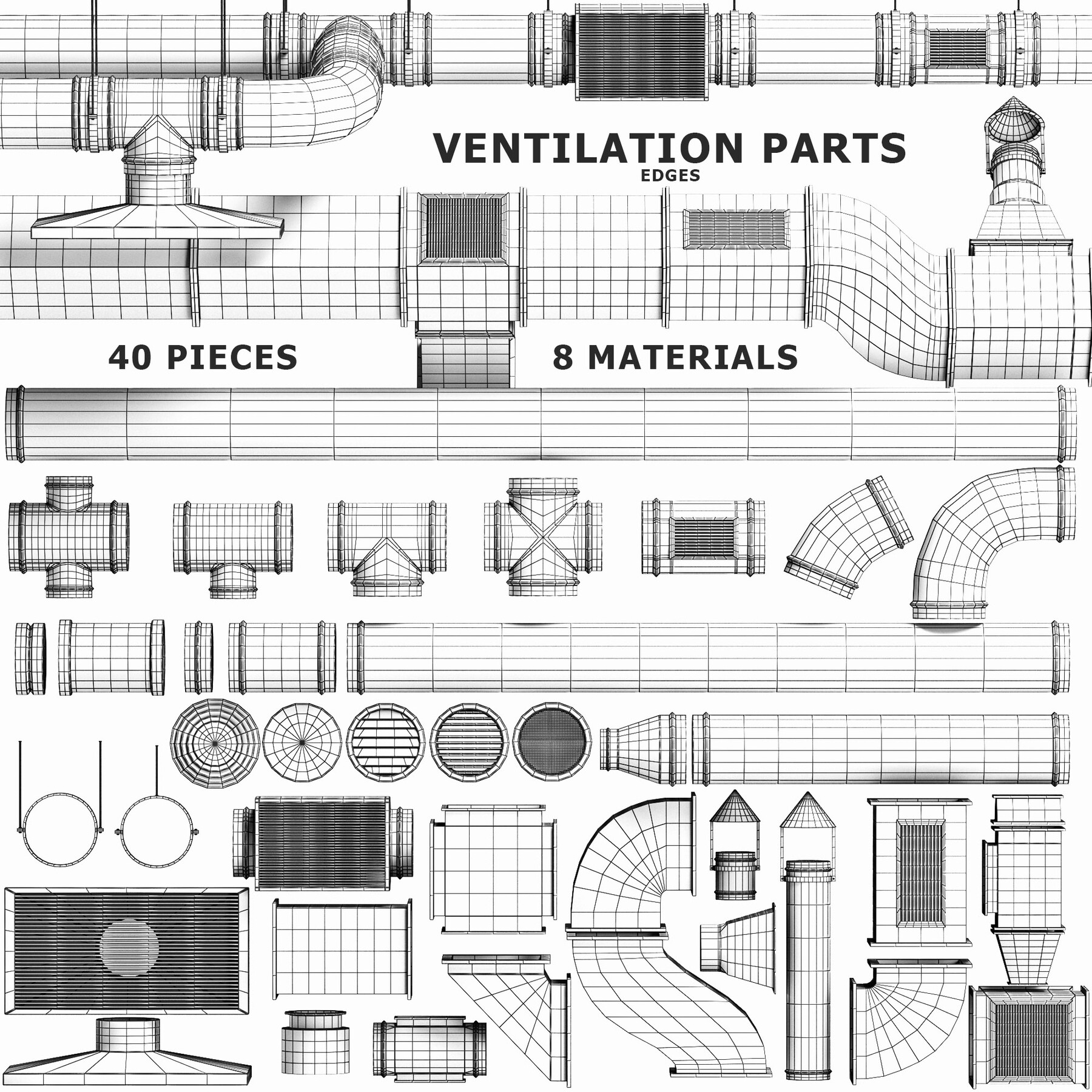 ArtStation - Parts Ventilation System Set 01 | Game Assets