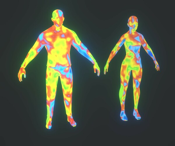 ArtStation - Human Thermal Image Heatmap Male and Female 3D Model ...