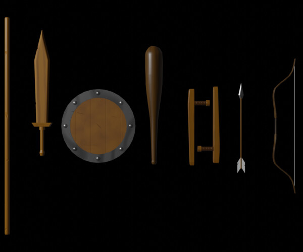 ArtStation - Wood weapons | Game Assets